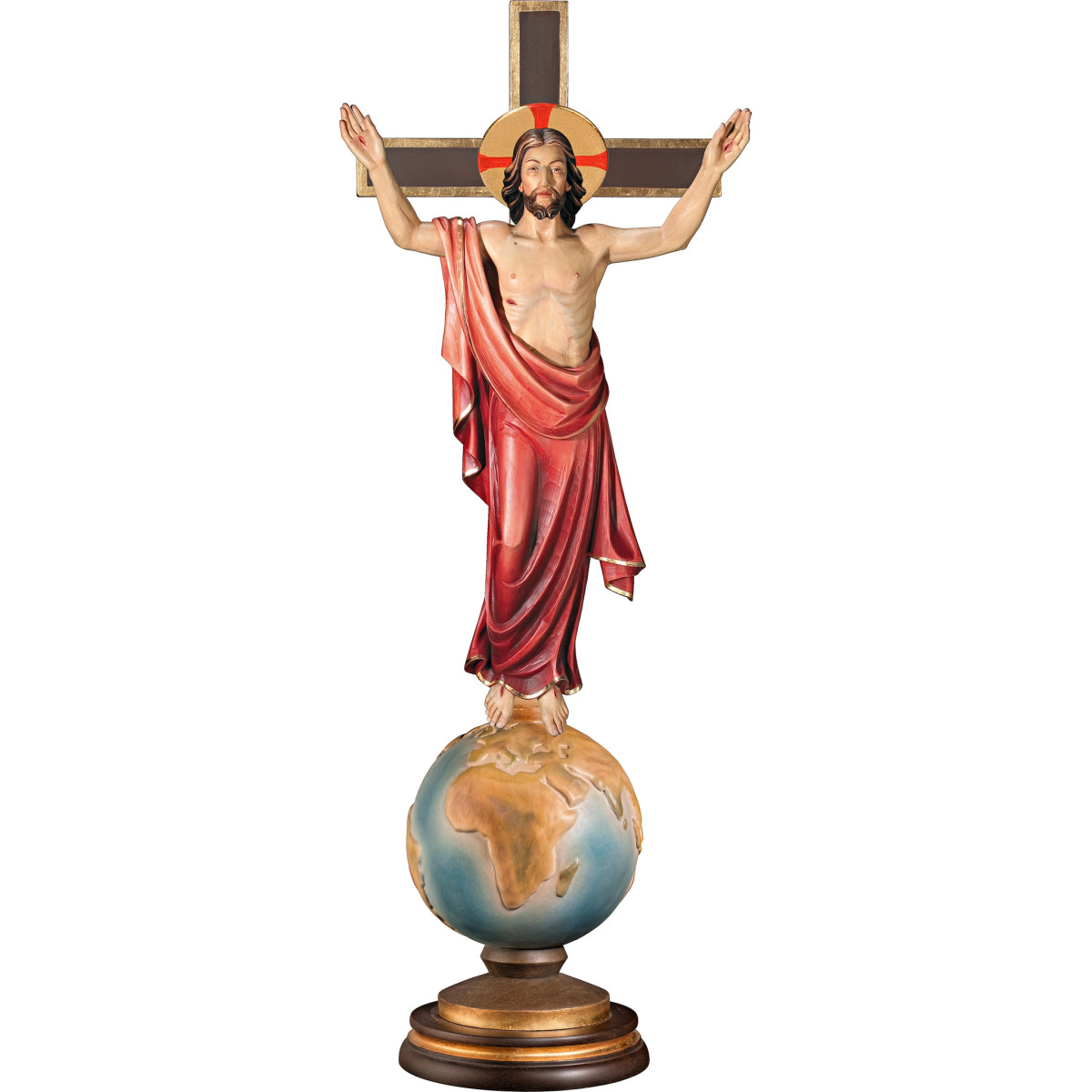 Resurrection of Christ on globe with cross